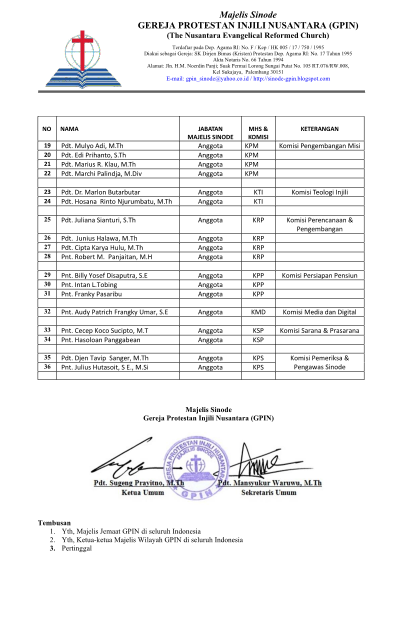 Majelis Sinode – SINODE GPIN